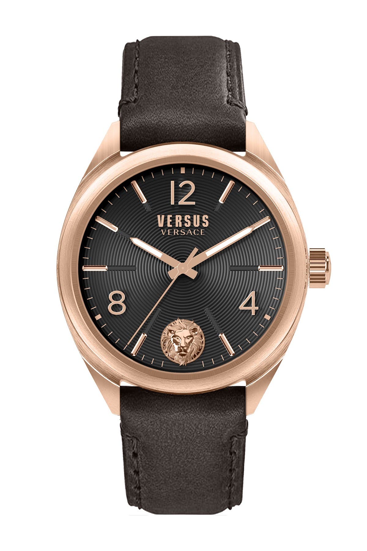 VERSUS Versace Men's Quartz 3-Hand Leather Strap Watch, 44mm ...