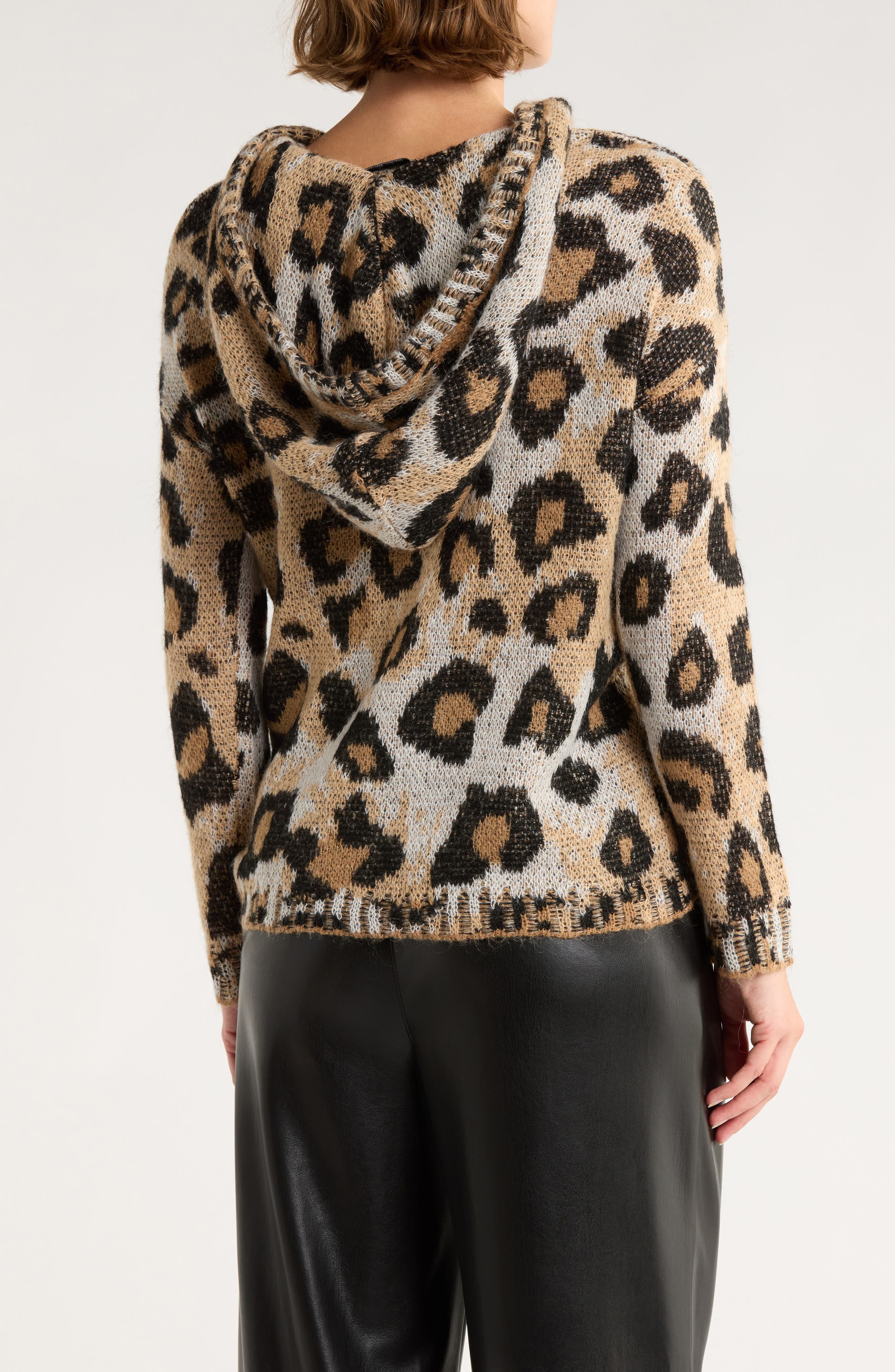INDUSTRY REPUBLIC CLOTHING Leopard Jacquard Hoodie | Nordstromrack