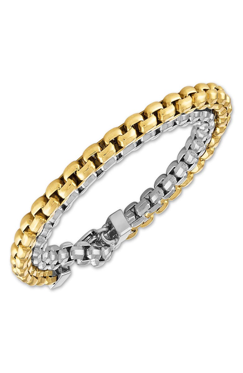 Esquire Men's Two-Tone Double Wrap Box Chain Bracelet | Nordstromrack