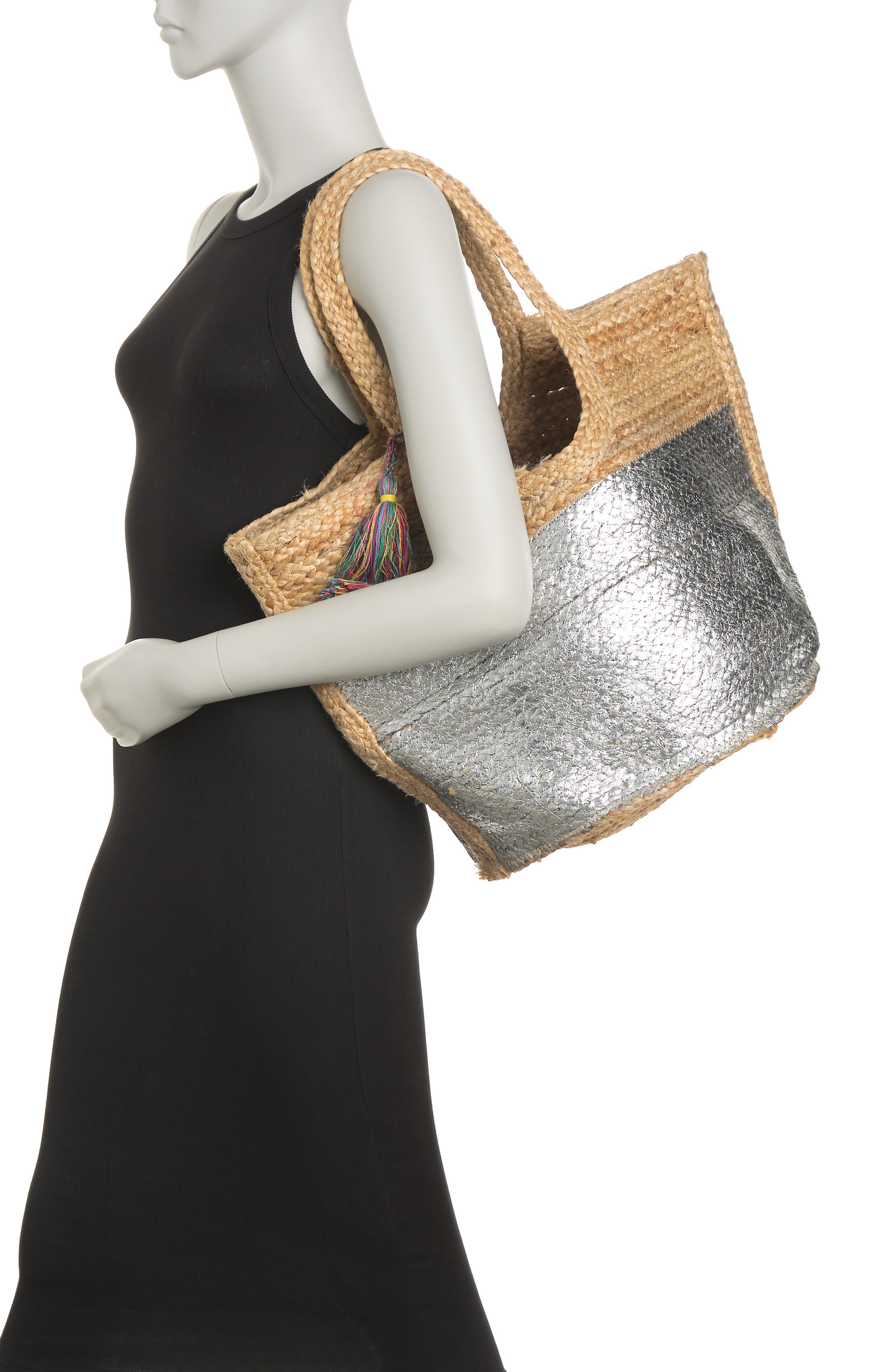 MAGID Beautiful Burlap Straw Tote Bag | Nordstromrack
