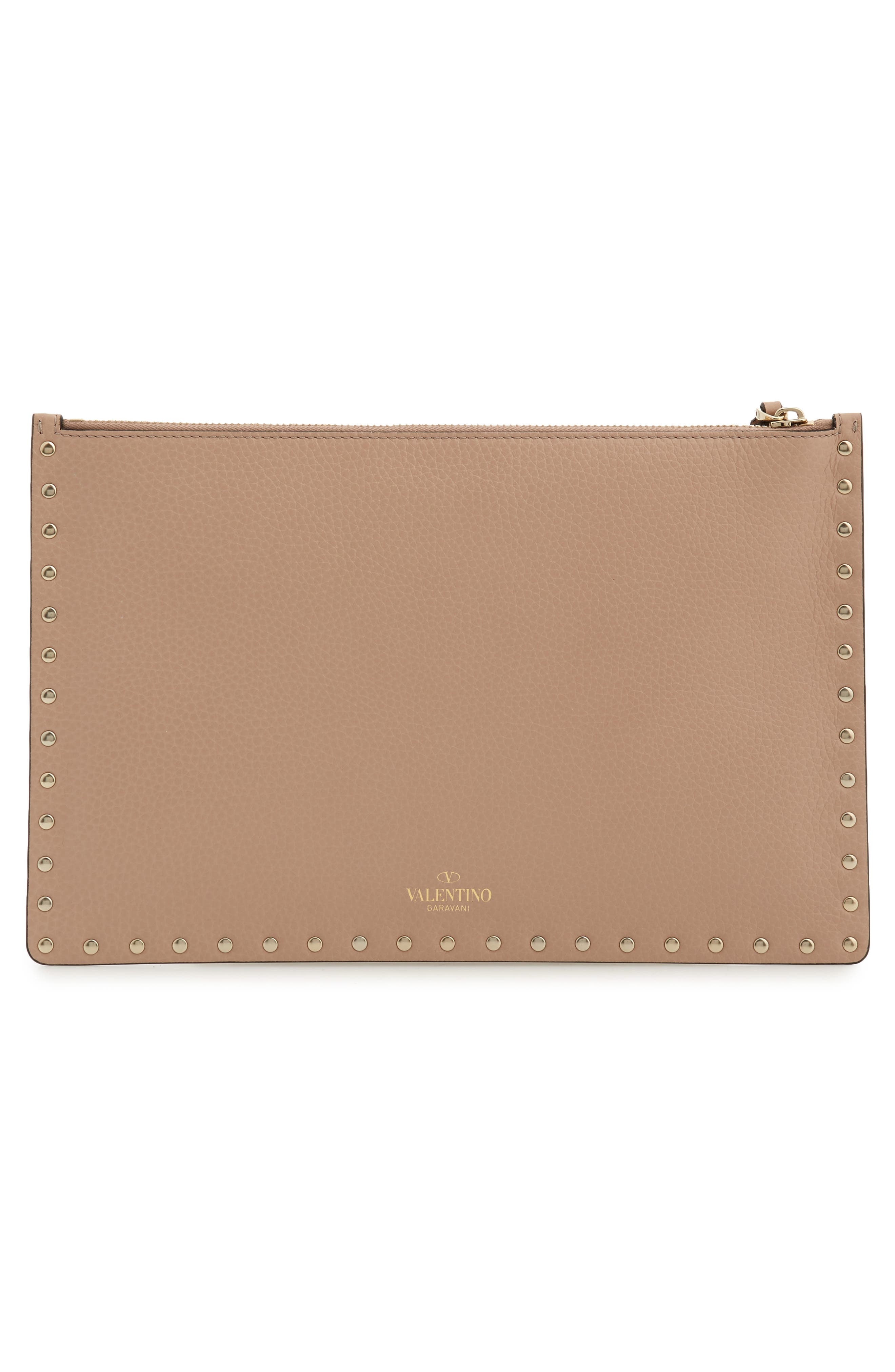 Valentino Garavani Large Rockstud Flat Leather Pouch | Nordstrom