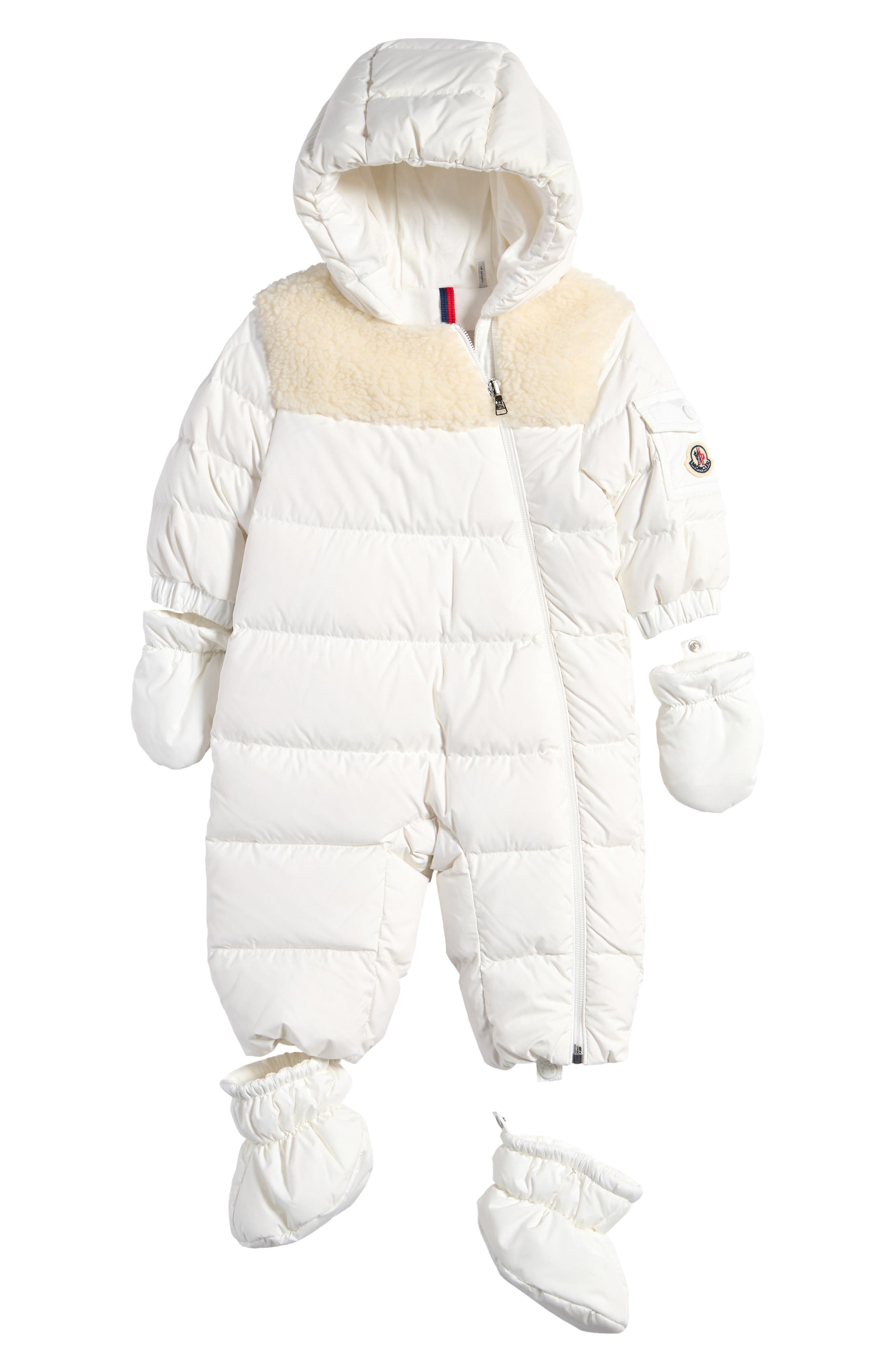 Moncler Kids' Sefou Hooded Down Puffer Snowsuit, Mittens & Booties Set ...