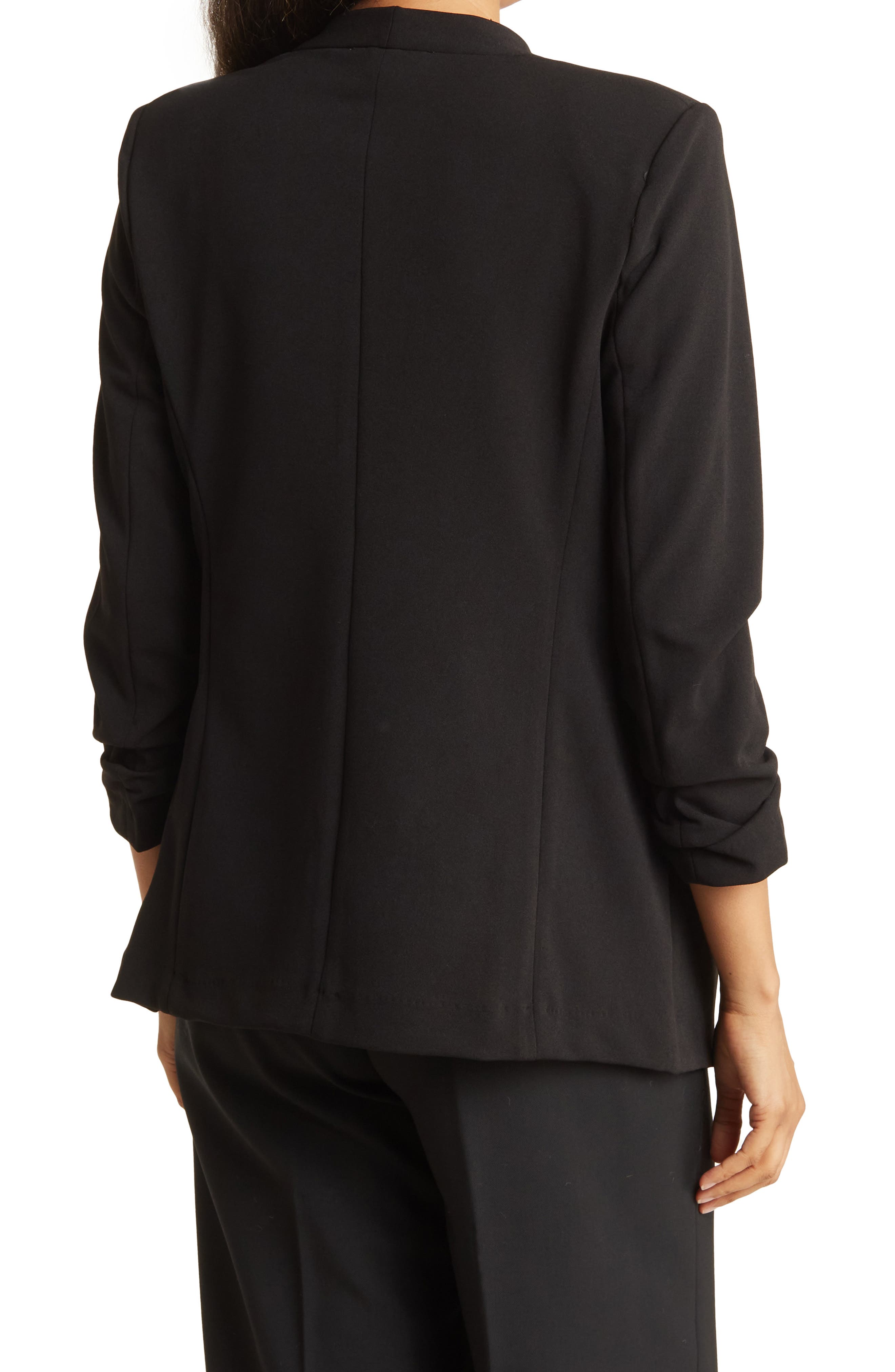 PHILOSOPHY REPUBLIC CLOTHING Open Front Scrunch 3/4 Sleeve Blazer ...