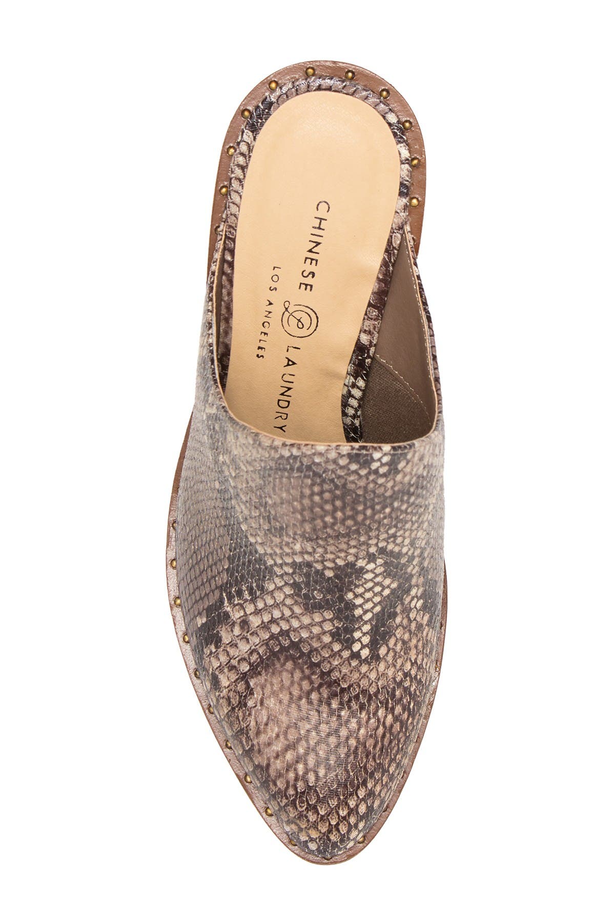 Chinese Laundry Kingston Snake Embossed Studded Leather Mule ...