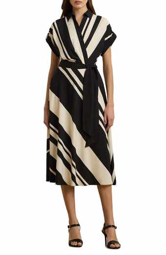 Lauren Ralph Lauren Stripe Charmeuse Midi Dress | Nordstrom Lauren Ralph Lauren Stripe Charmeuse Midi Dress | Nordstrom