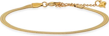 HMY JEWELRY 18K Gold Plated Stainless Steel Snake Chain Anklet ...