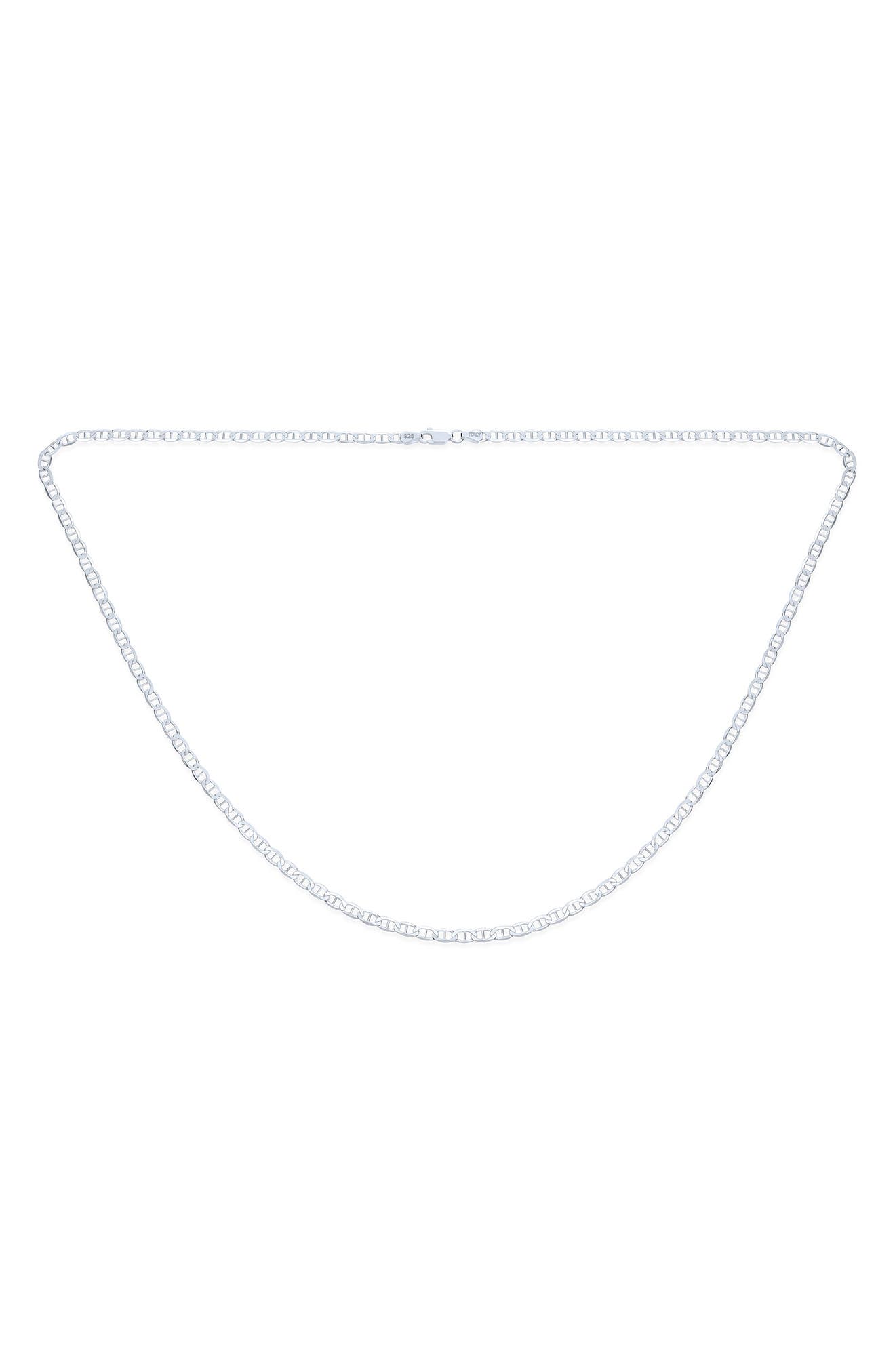 BLING JEWELRY Sterling Silver Solid Mariner Anchor Link Necklace ...