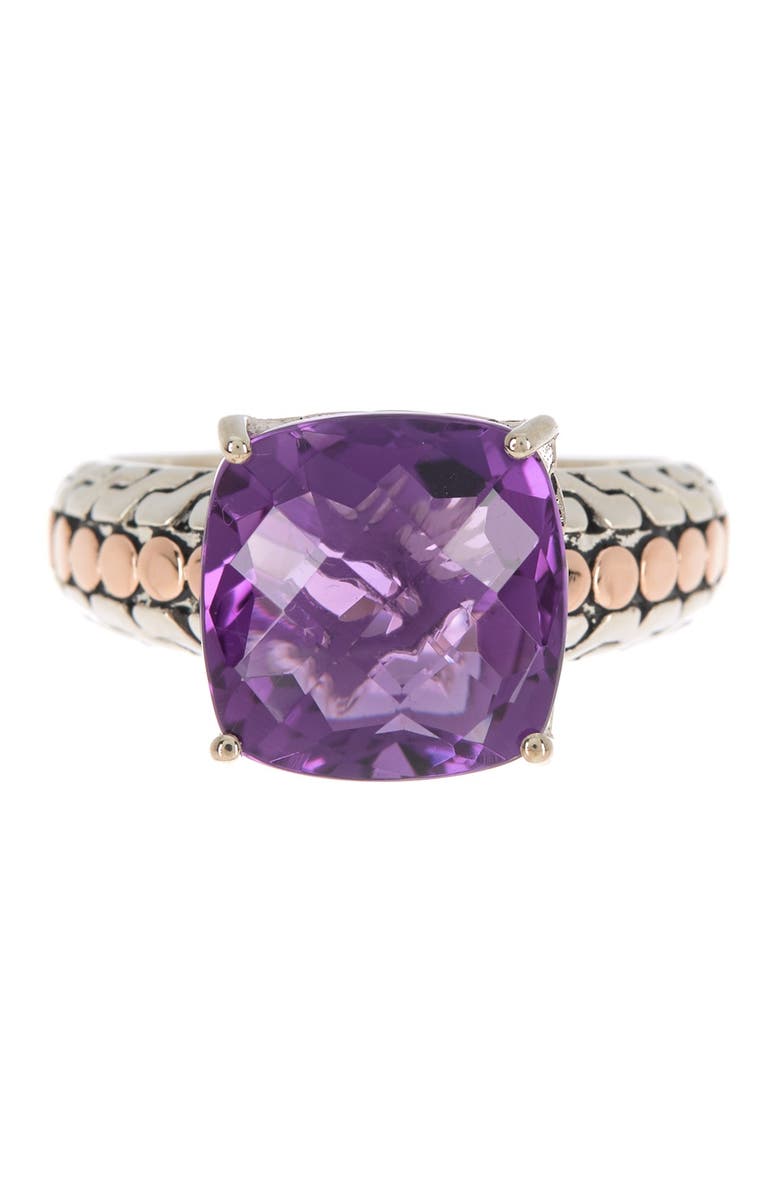 EFFY Sterling Silver & 18K Rose Gold Amethyst Ring - Size 7 | Nordstromrack