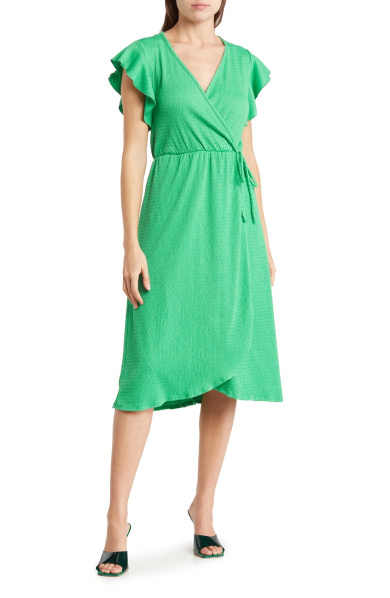 Velvet Torch Textured Surplice Faux Wrap Knit Dress | Nordstromrack