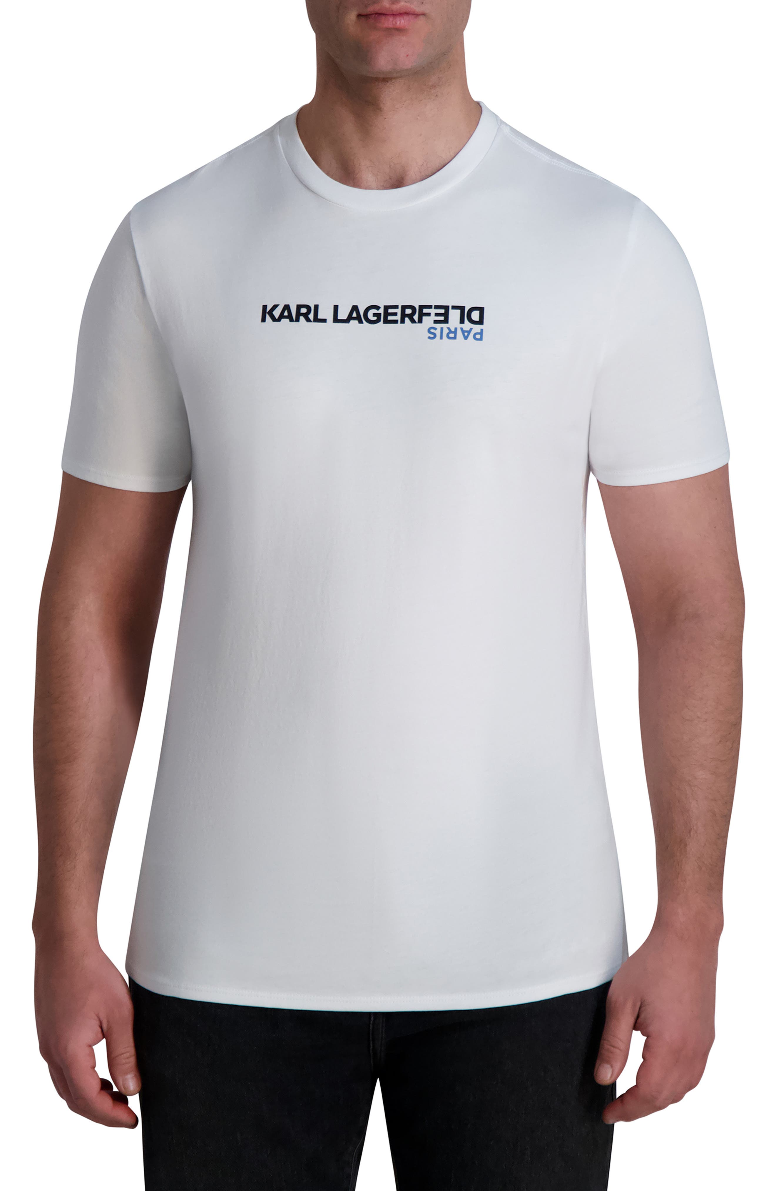 KARL LAGERFELD PARIS Upside Down Logo Graphic T-Shirt | Nordstromrack