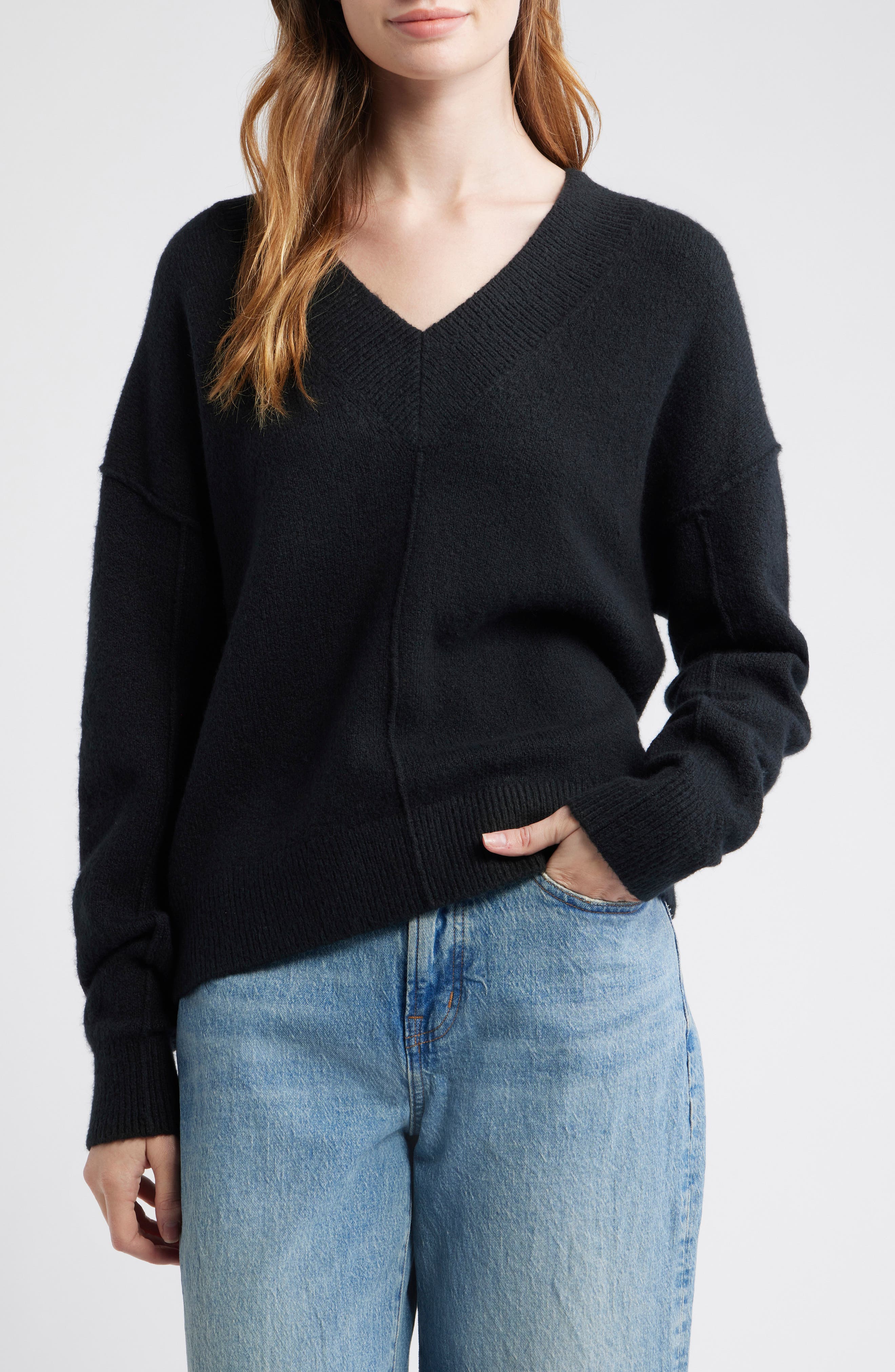 Madewell Calina Deep V-Neck Sweater | Nordstrom