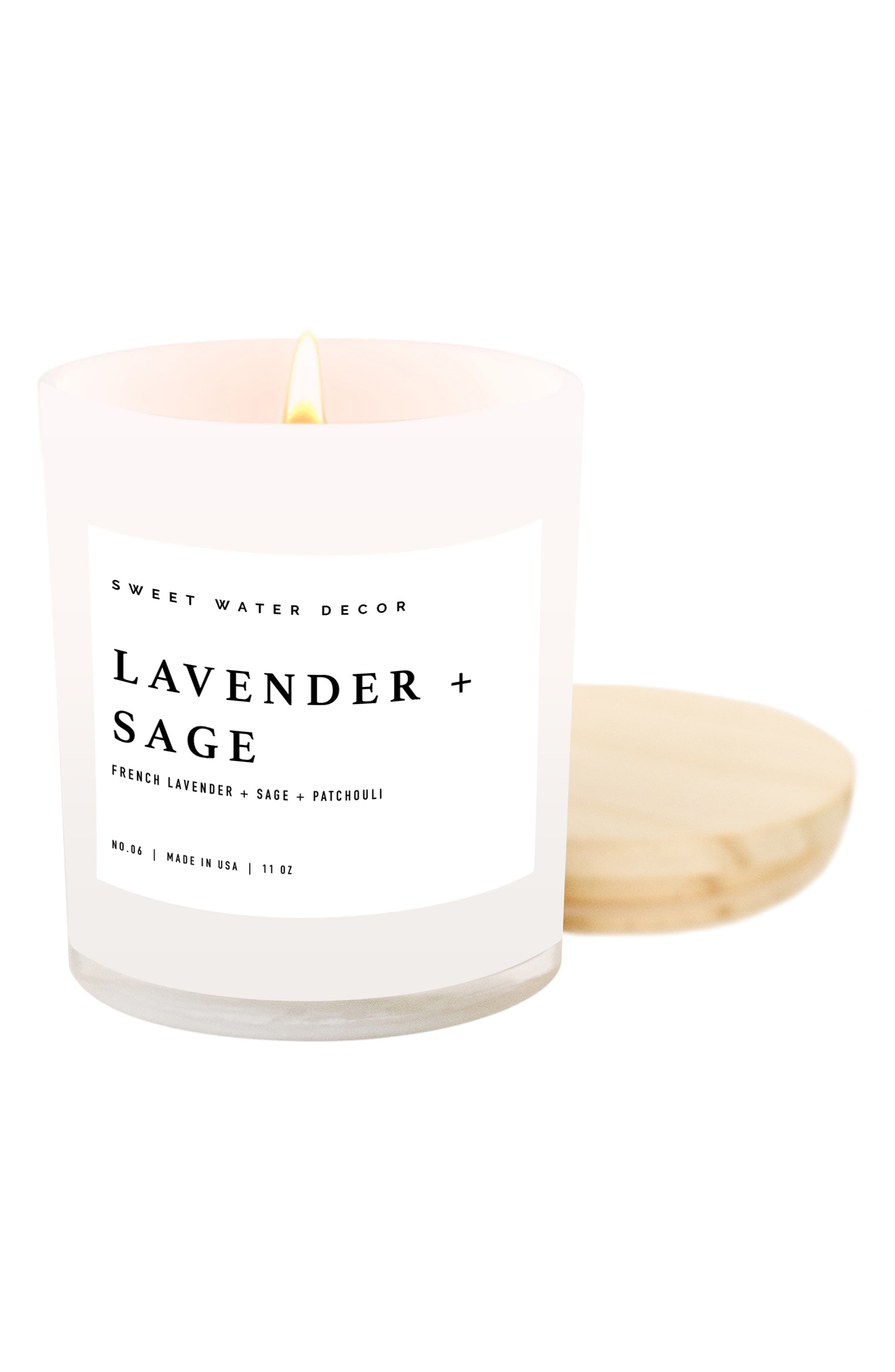SWEET WATER DECOR Lavender and Sage 11 oz. Candle - Set of 2 ...