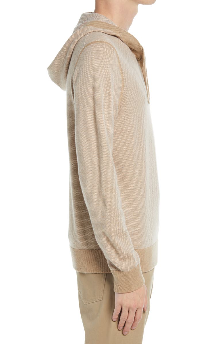 Vince Bird's Eye Wool & Cashmere Henley Hoodie | Nordstromrack