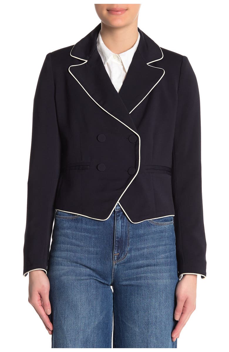 FRAME Contrast Pip Cropped Blazer | Nordstromrack