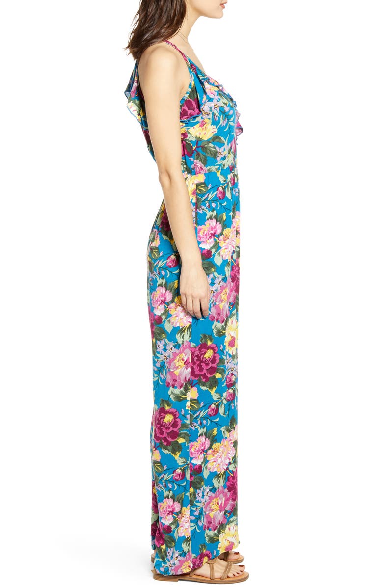 Band of Gypsies Amazonite Floral Print Jumpsuit | Nordstrom