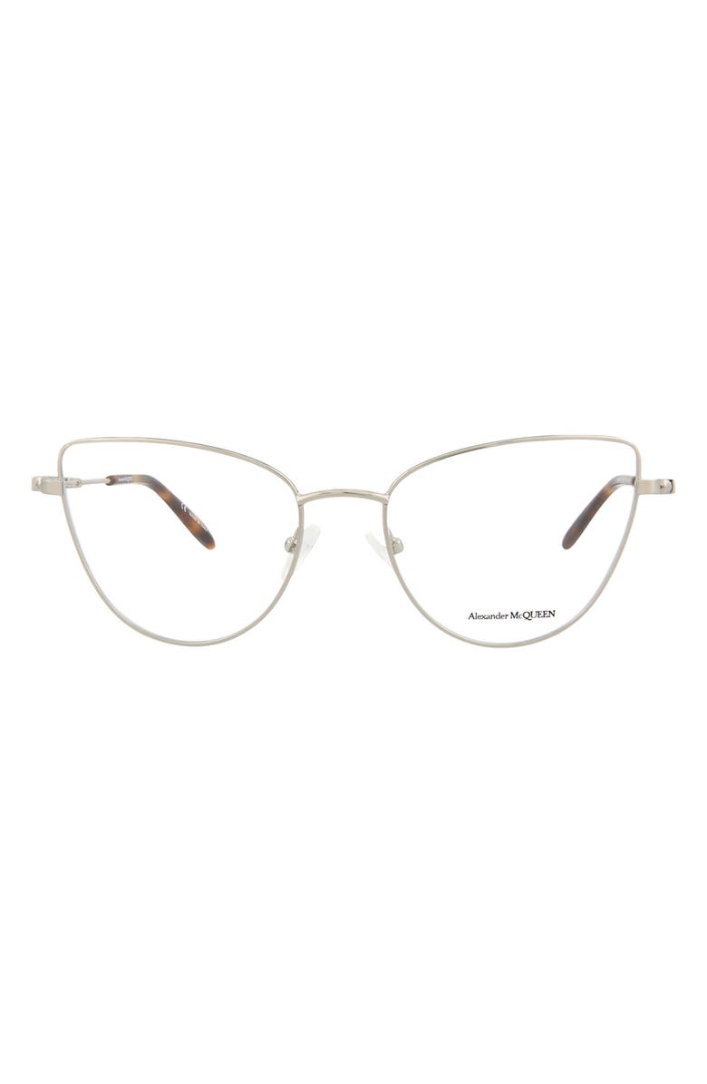 McQueen 55mm Metal Cat Eye Fashion Optical Glasses | Nordstromrack
