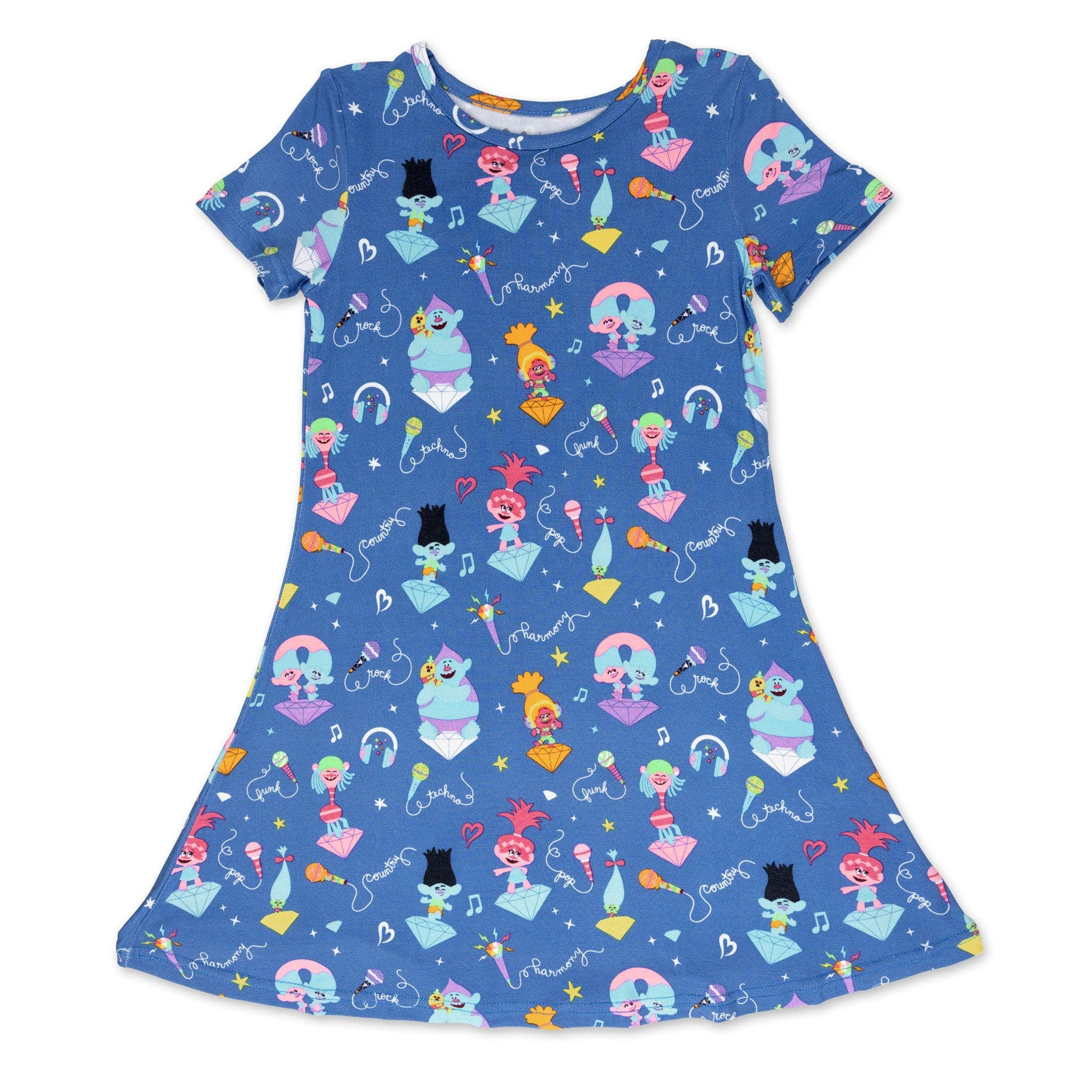 Bellabu Bear Kids' Trolls Music Short Sleeve Dress | Nordstrom
