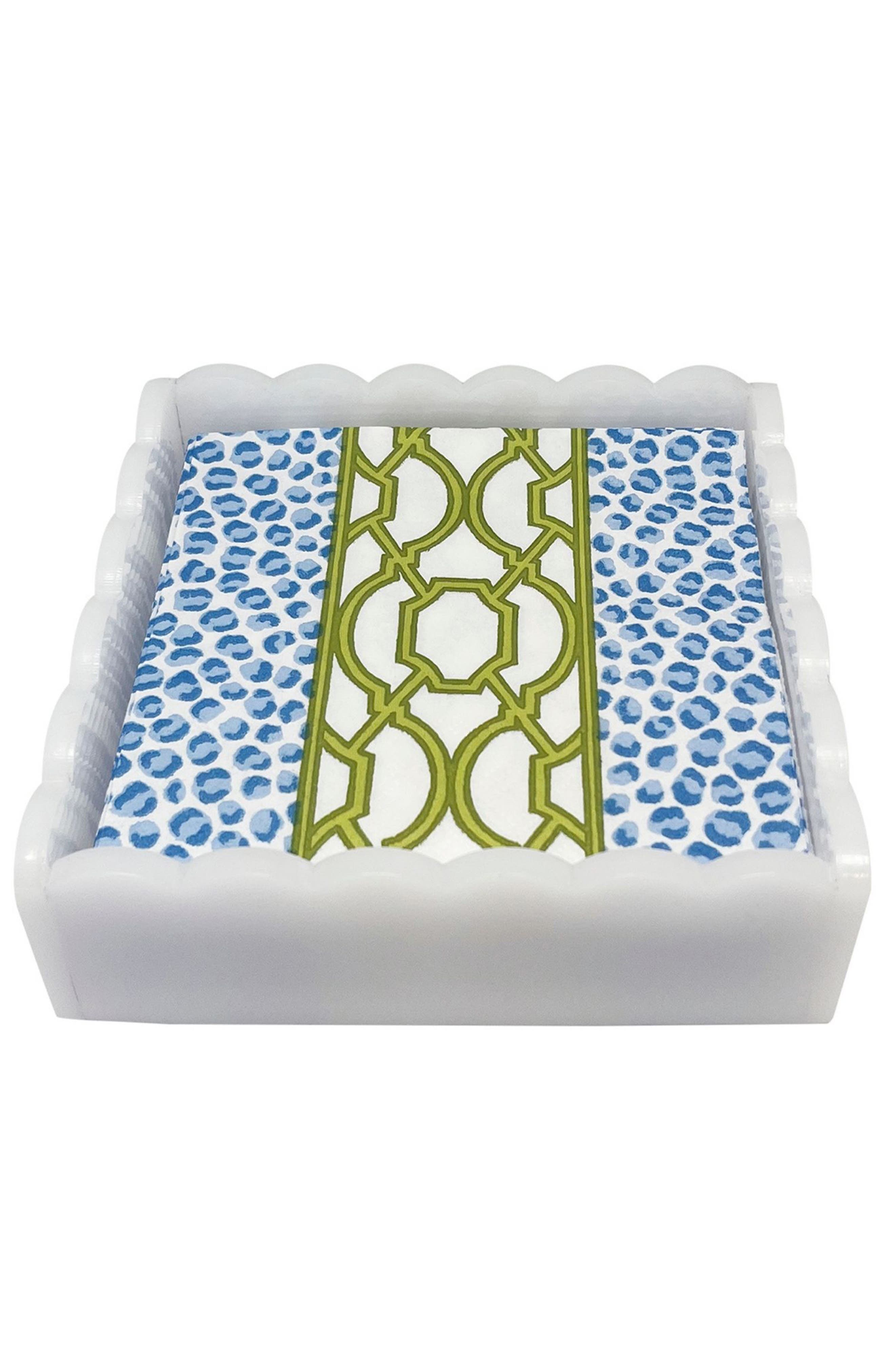 Mariposa Knots & Spots Scalloped Cocktail Napkin Holder Set | Nordstrom