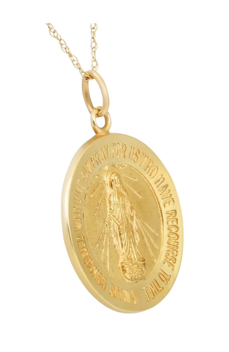 Bliss Diamond 14k Gold St. Mary Medal Pendant 1" Tall 4 Grams | Nordstrom