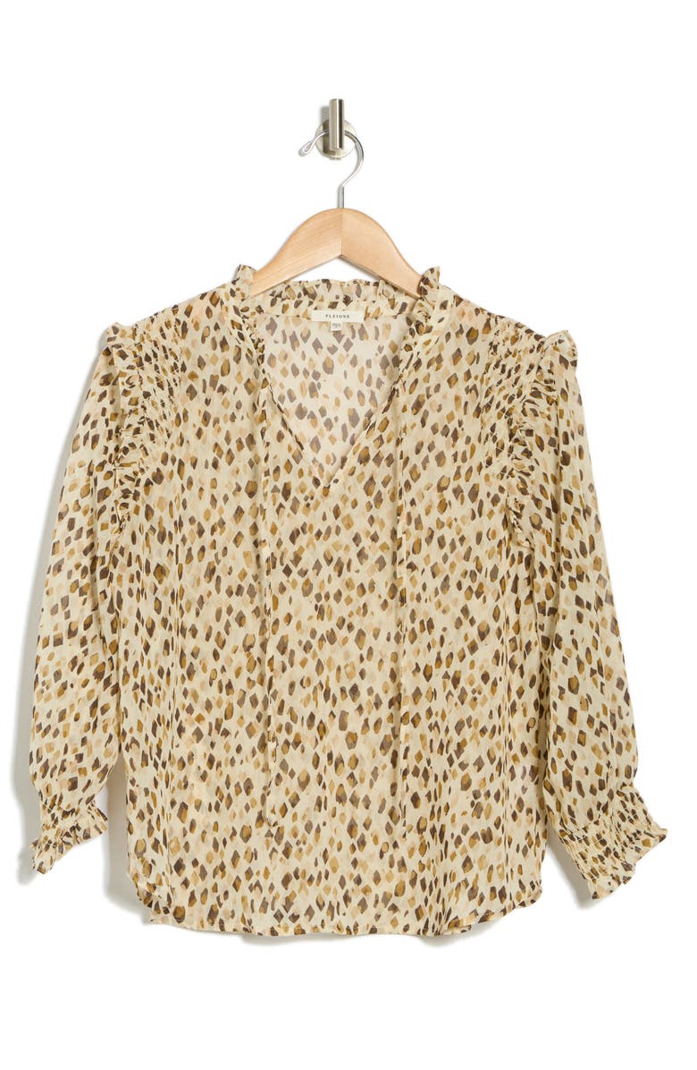 Pleione Ruffle Tie Neck Top | Nordstromrack