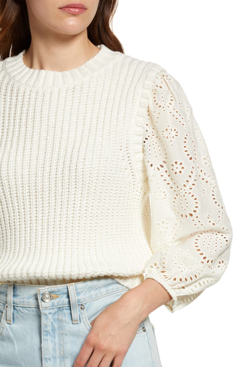 Rails Dhalia Eyelet Sleeve Sweater | Nordstromrack