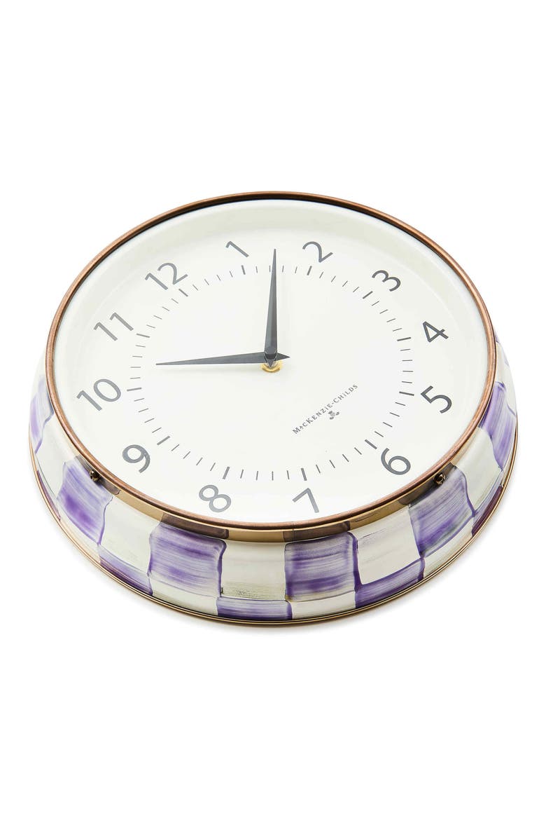 Violt Check Enameled Steel School Wall Clock | Nordstrom
