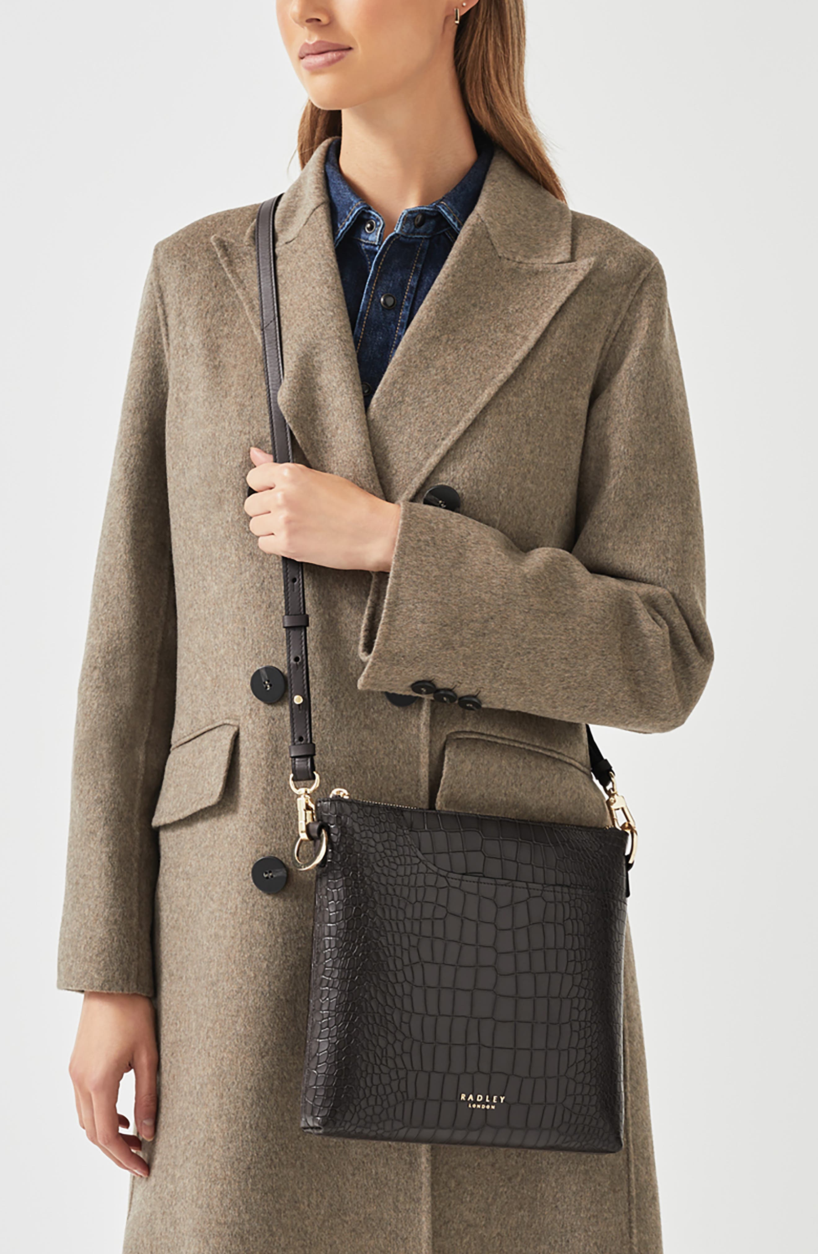 Radley Pockets 2.0 Croc Embossed Leather Crossbody Bag | Nordstromrack