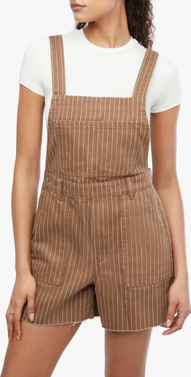 WeWoreWhat Stripe Cotton Short Overalls | Nordstromrack