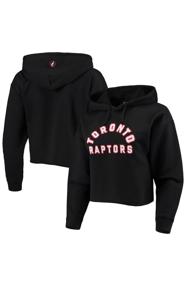 FISLL Women's FISLL Black Toronto Raptors Logo Cropped Pullover Hoodie ...