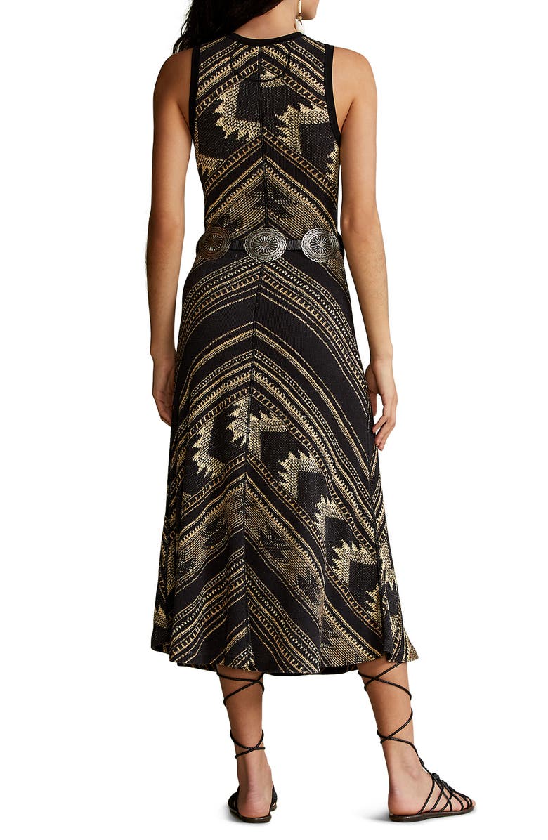 Polo Ralph Lauren Textured Chevron Print Cotton Blend Midi Dress ...