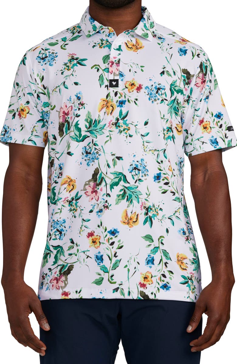 Bad Birdie Poetic Justice Floral Performance Golf Polo | Nordstromrack