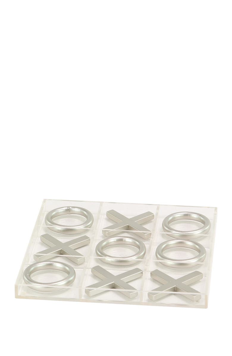 GINGER BIRCH STUDIO Silvertone Metal Tic Tac Toe Game Set | Nordstromrack