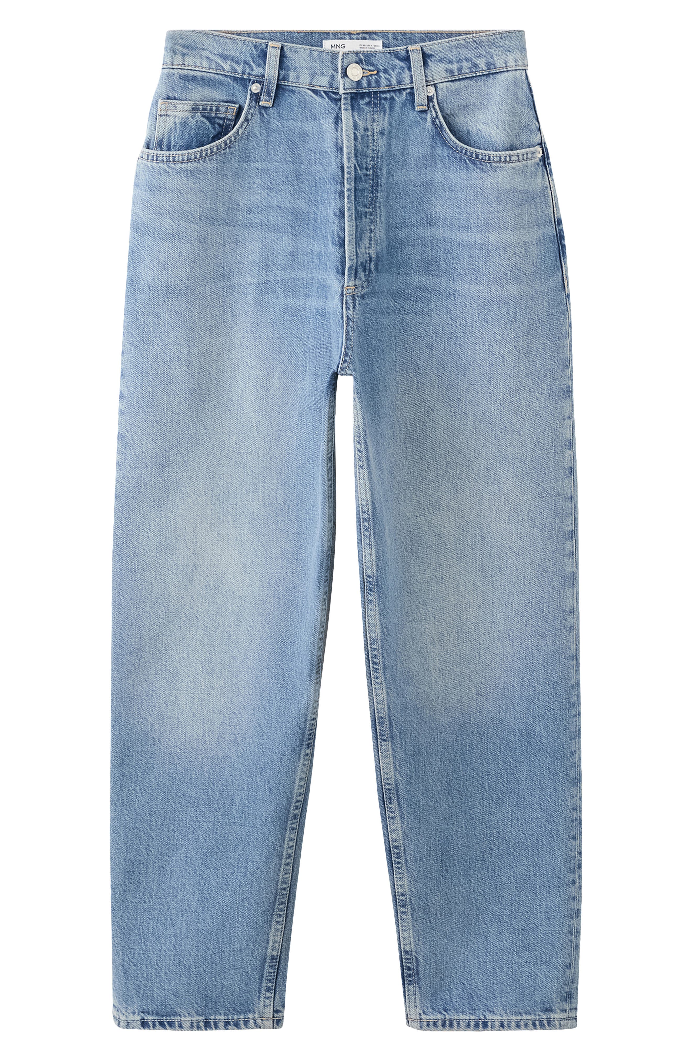 MANGO Starring Hailey Bieber Jennifer Barrel Leg Jeans | Nordstrom