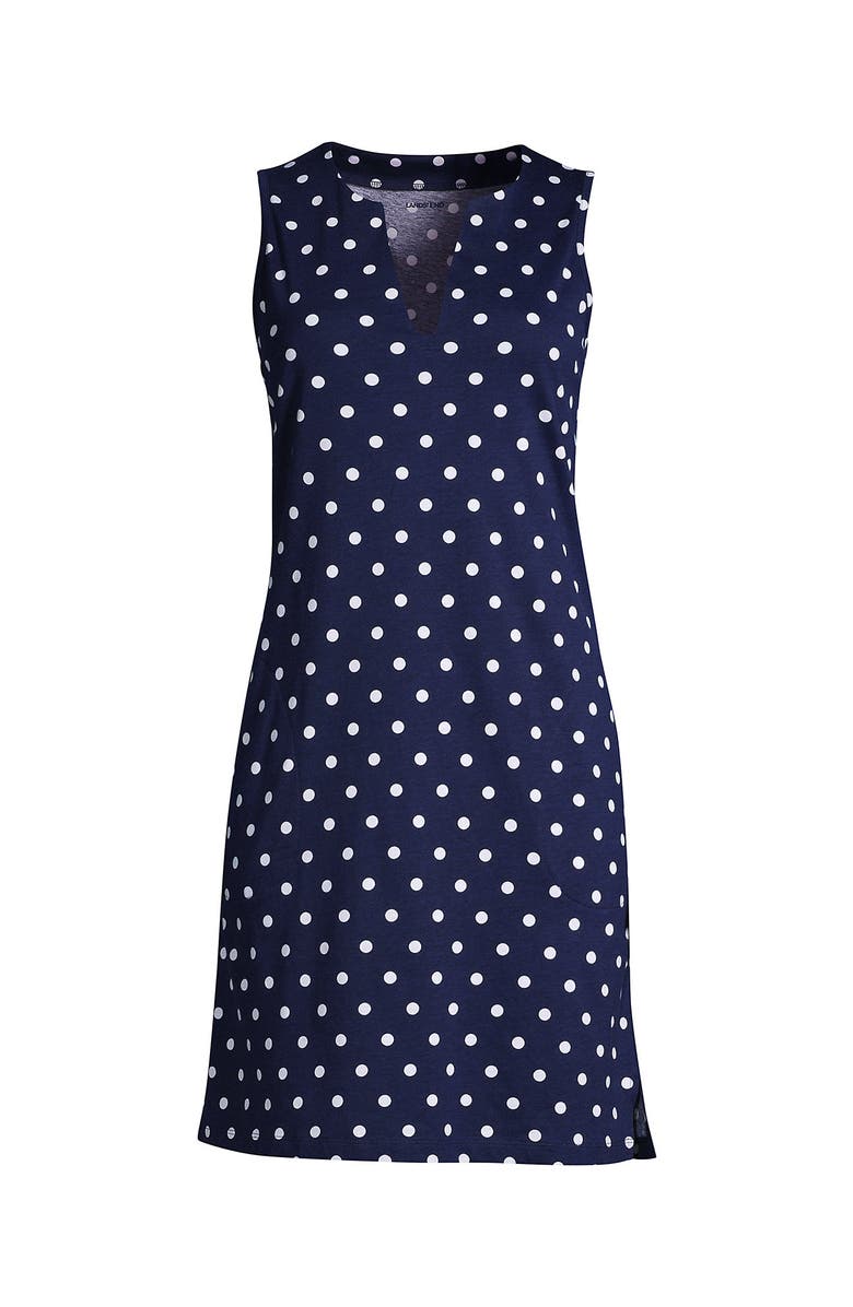Lands' End Long Cotton Jersey Sleeveless Swim Cover-up Dress Print ...