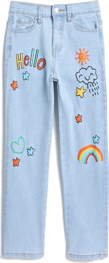 GOGO STAR Kids' Graphic Print Jeans | Nordstromrack
