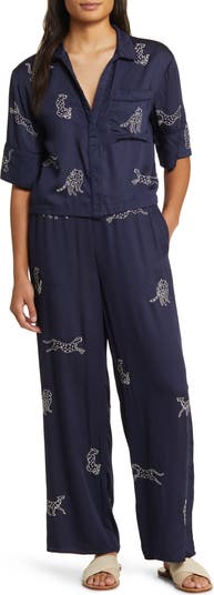Sani Animal Embroidered Sateen Pajamas | Nordstromrack