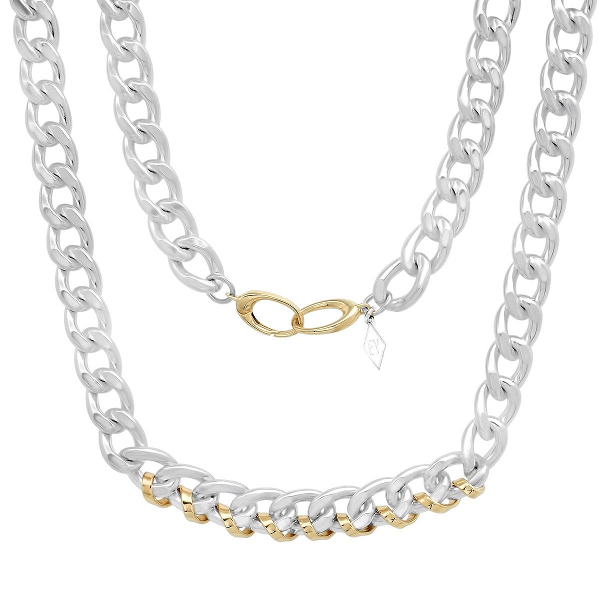 ELLIOT YOUNG TWO-TONE HEAVY METAL LINK CHAIN - STERLING SILVER & 14K ...