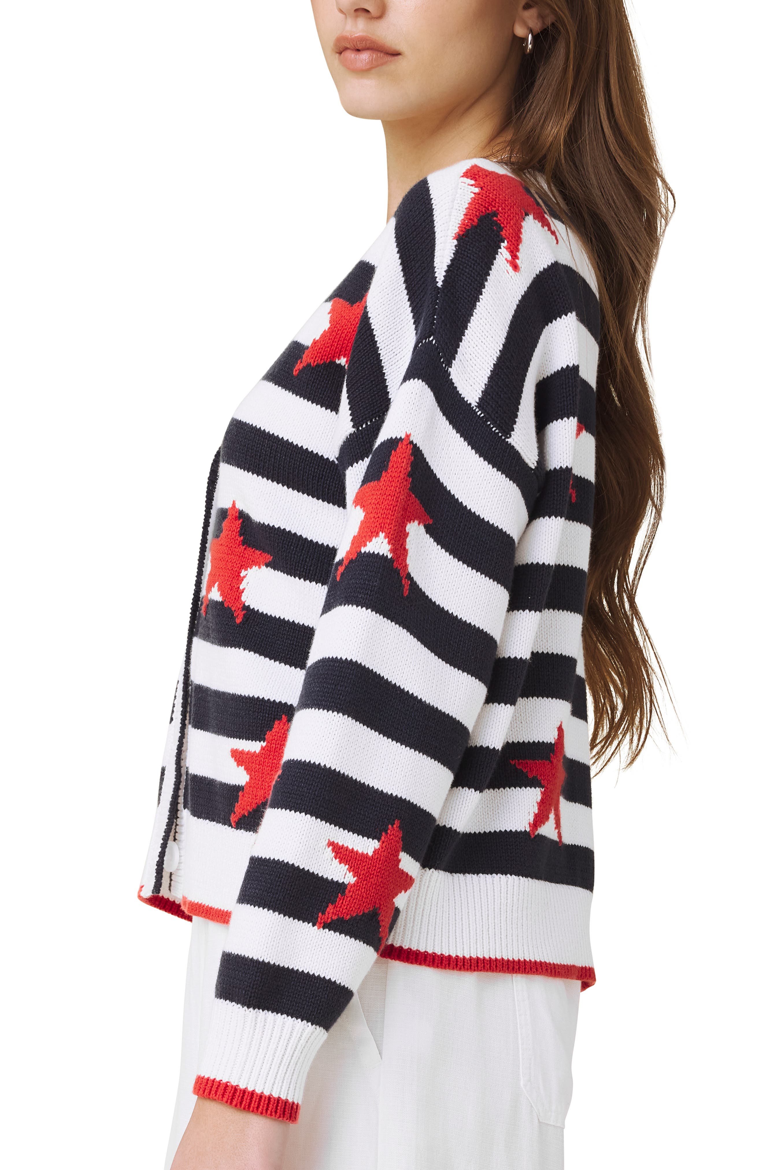 Splendid Liberty Stripe Star Intarsia Cotton Blend Sweater | Nordstrom