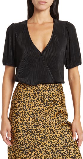 WAYF Surplice Neck Puff Sleeve Bodysuit | Nordstromrack