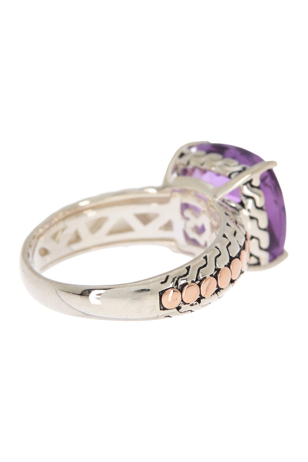 EFFY Sterling Silver & 18K Rose Gold Amethyst Ring - Size 7 | Nordstromrack