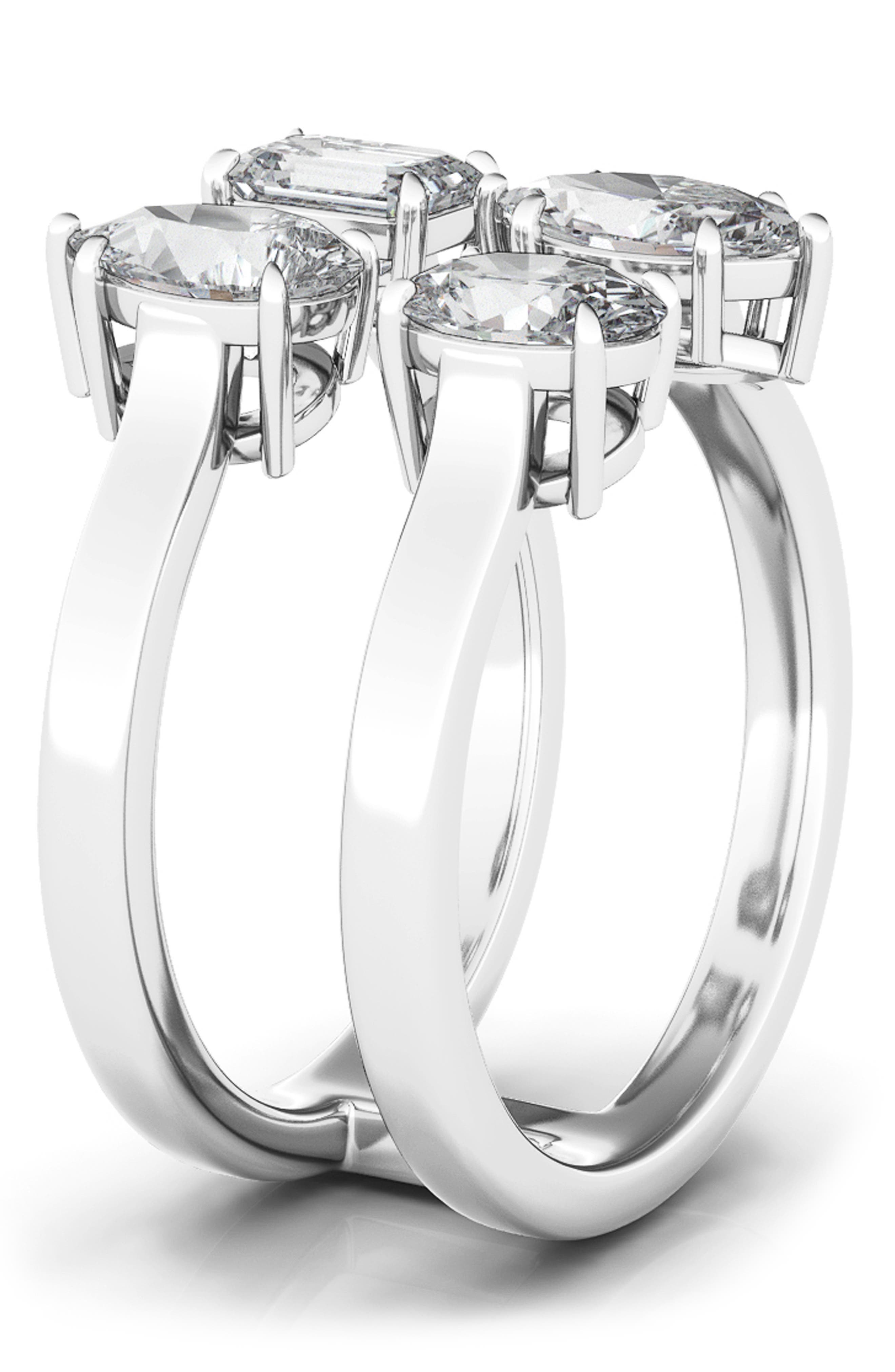 HauteCarat Fancy 4-Stone Lab Created Diamond Ring | Nordstrom