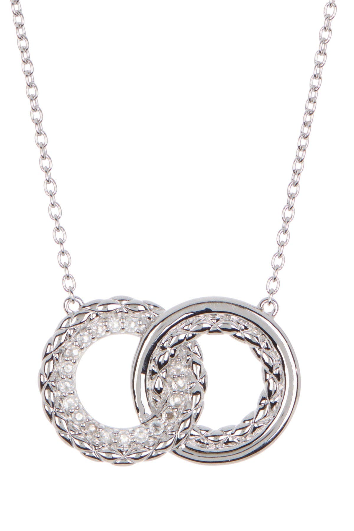 Judith Ripka Sterling Silver Pave White Topaz Interlocking Circle ...