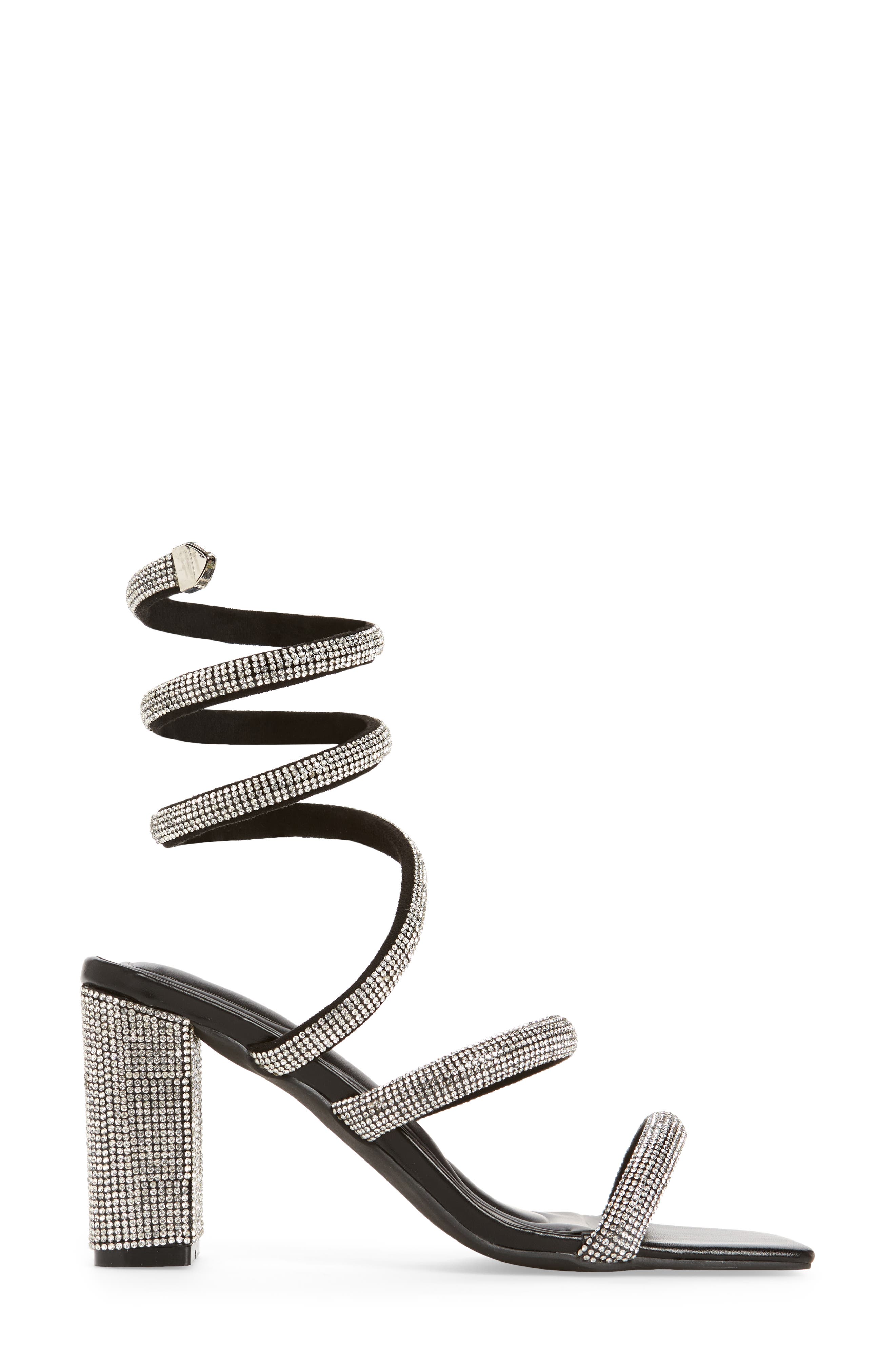 AZALEA WANG Ursula Crystal Embellished Ankle Wrap Sandal (Women ...