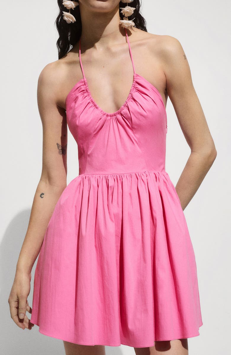 MANGO Ruched Cotton Blend Sundress | Nordstromrack