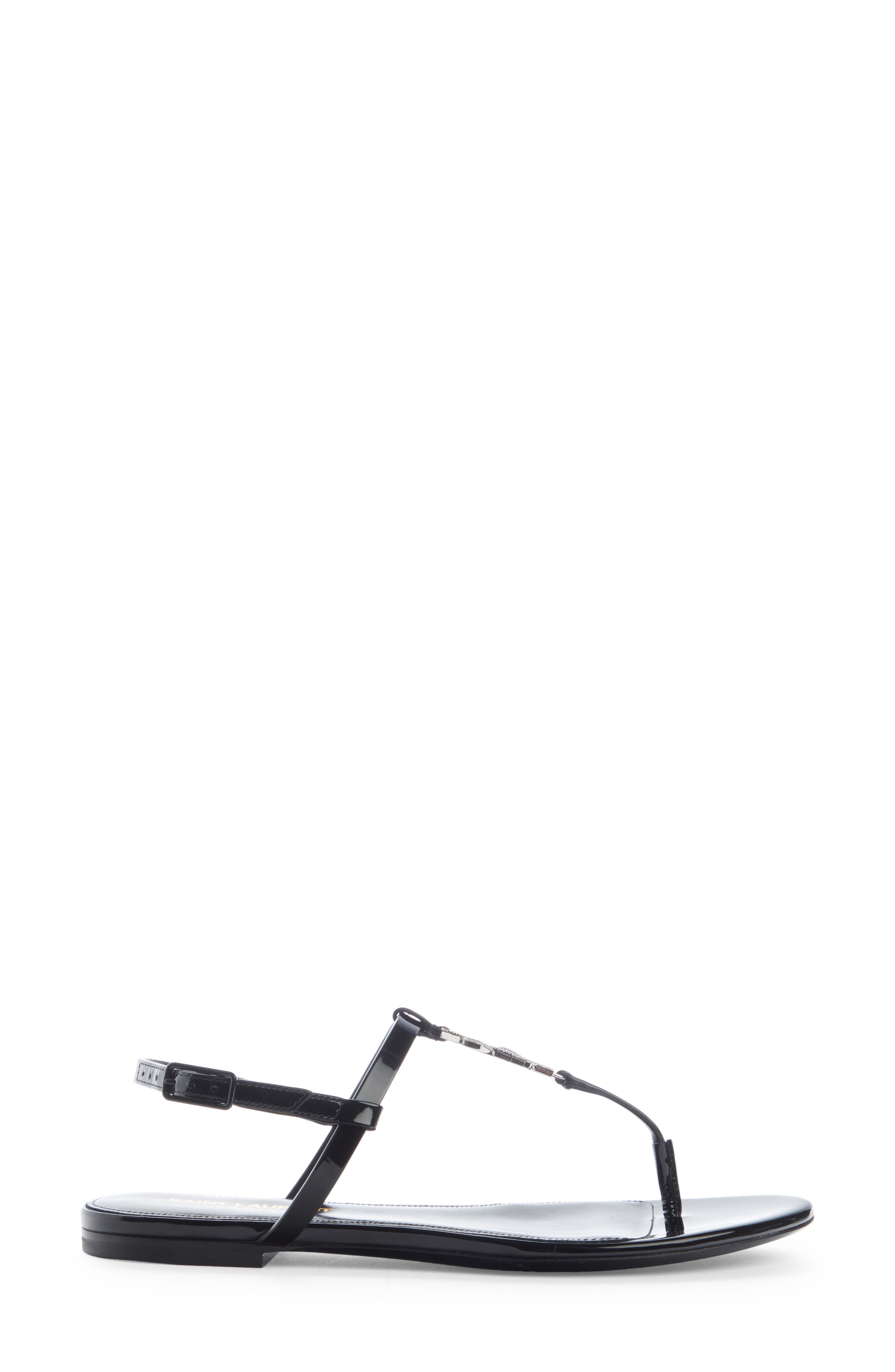 Saint Laurent Cassandra Crystal YSL Logo Sandal (Women) | Nordstromrack