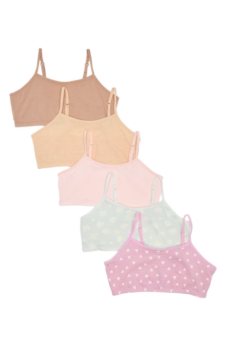 Poppy & Clay Kids' Be Natural 5-Pack Organic Cotton Bralettes ...