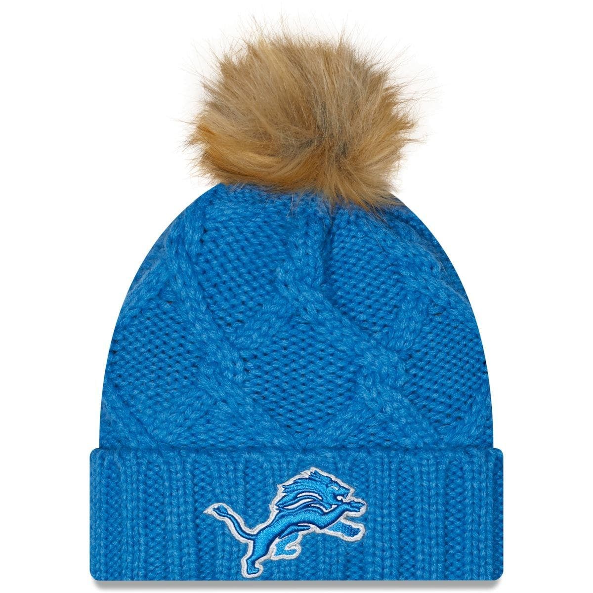 New Era Women's New Era Blue Detroit Lions Luxe Cuffed Knit Hat with ...