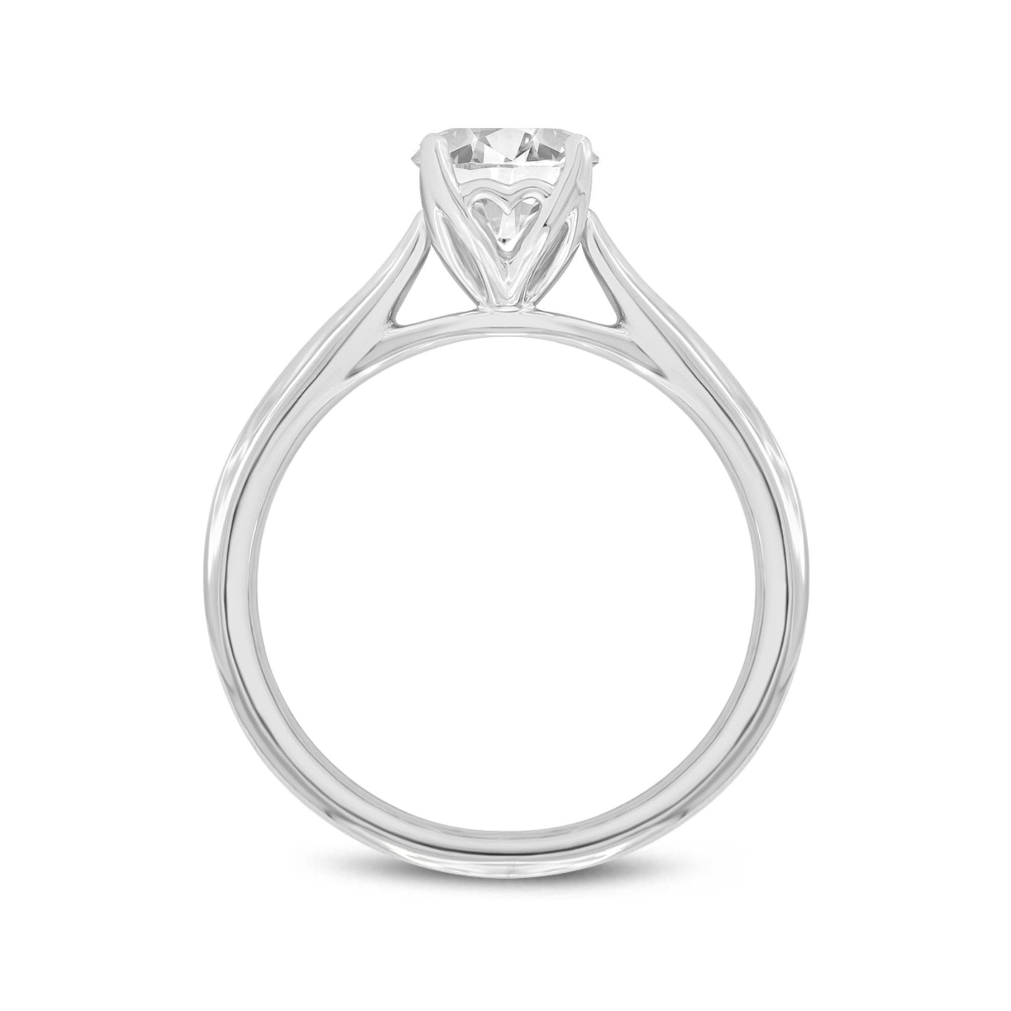 LuvMyJewelry Neli 14K White Gold Round Shape Lab Grown Diamond ...