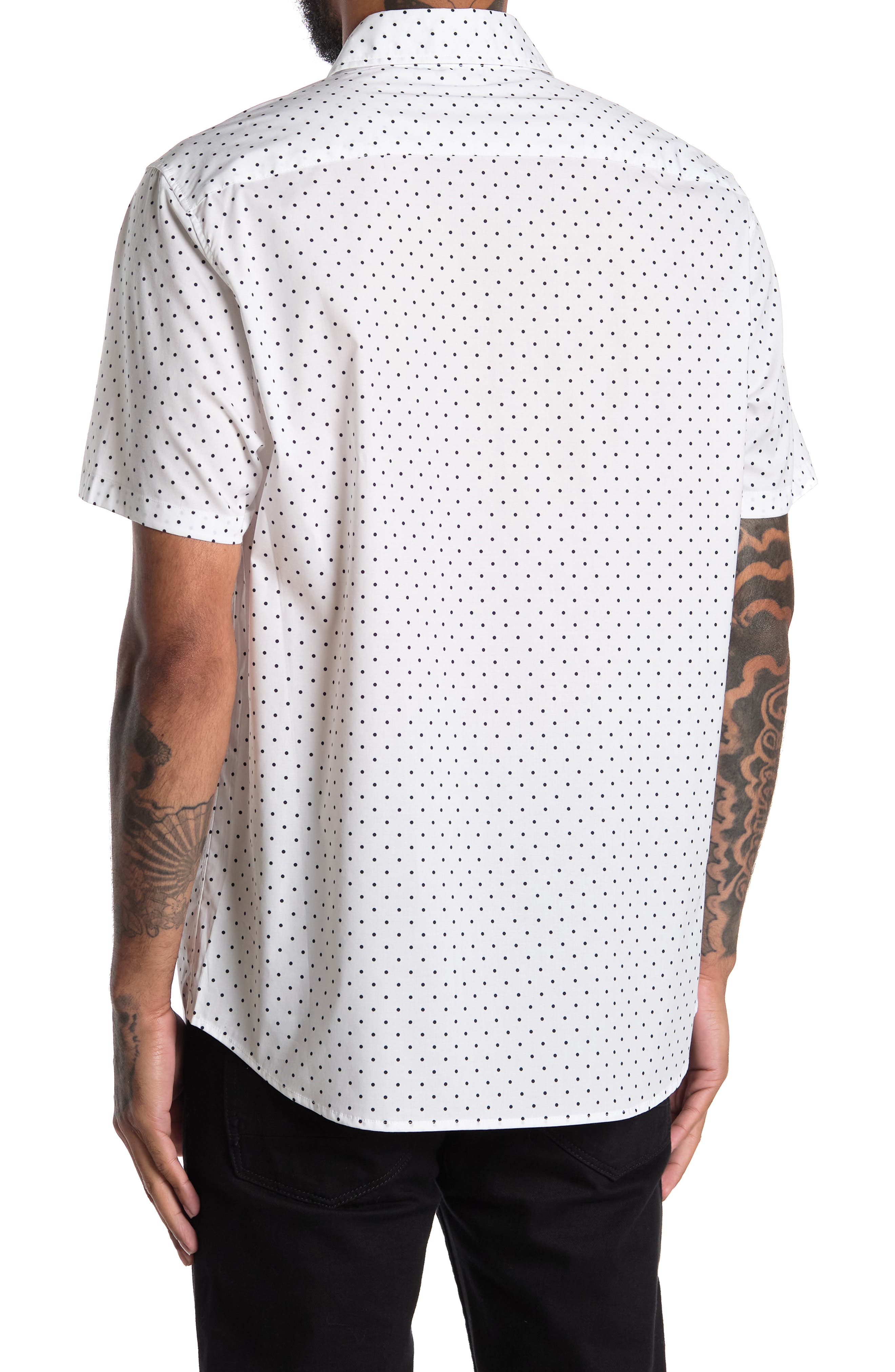 Michael Kors Stretch Dot Print Short Sleeve Slim Fit Shirt | Nordstromrack