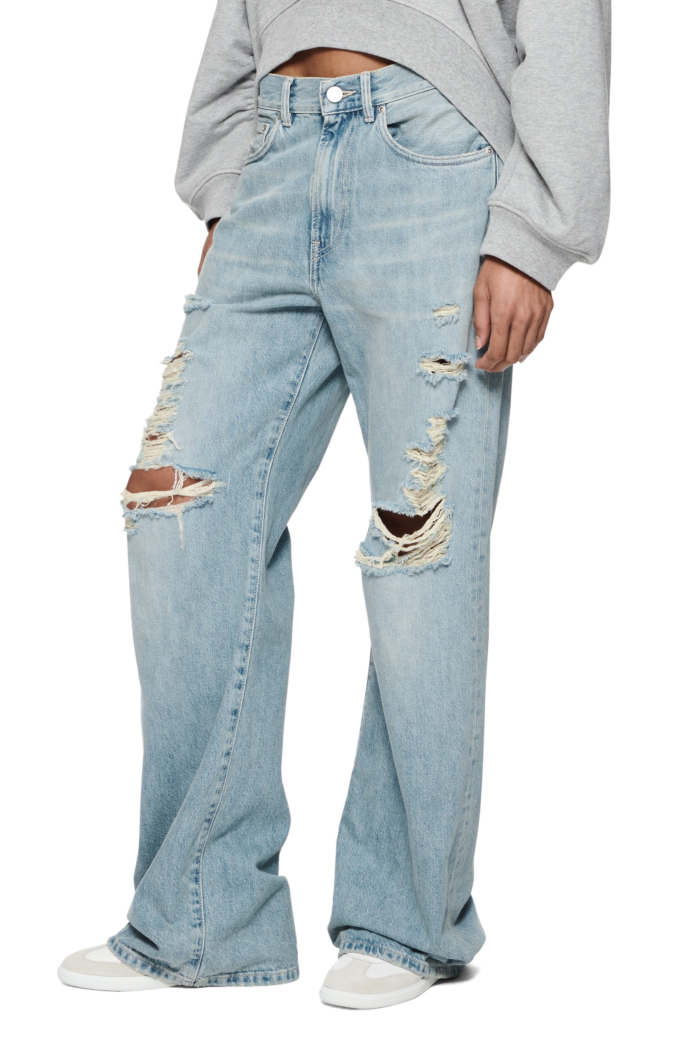 PURPLE BRAND Destroyed Wide Leg Jeans | Nordstromrack
